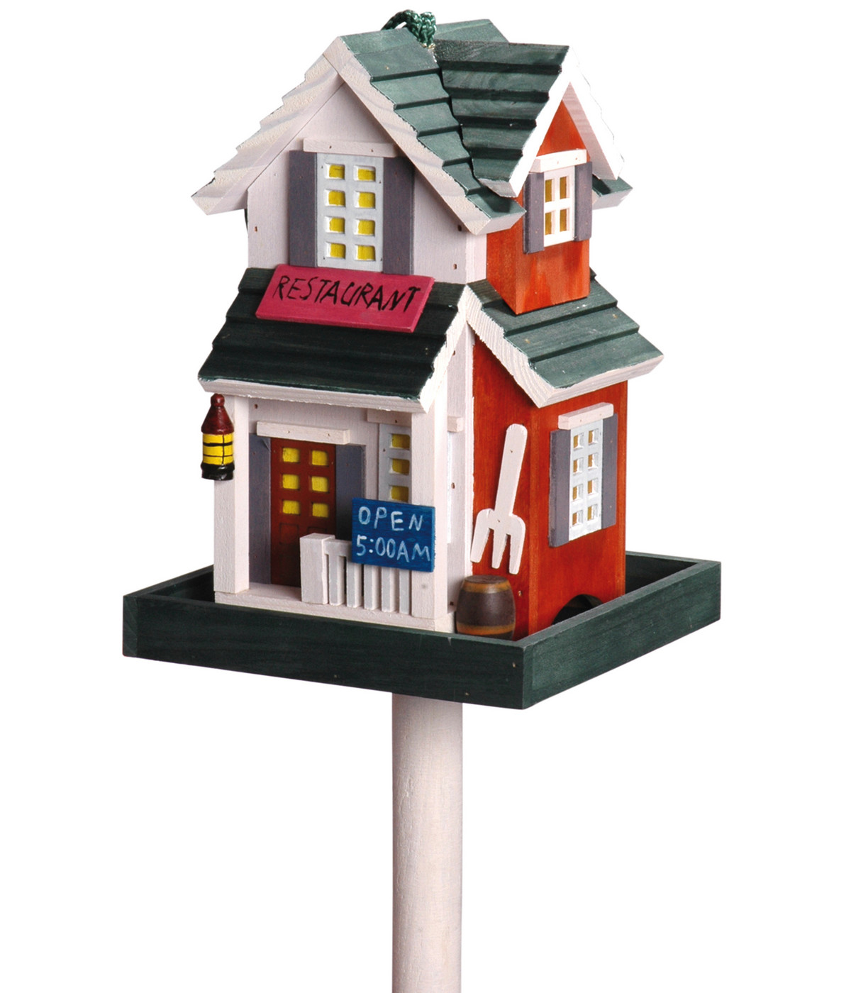 dobar® wildlife Vogelhaus Restaurant inkl. Ständer, rot/grün, ca. B23 ...