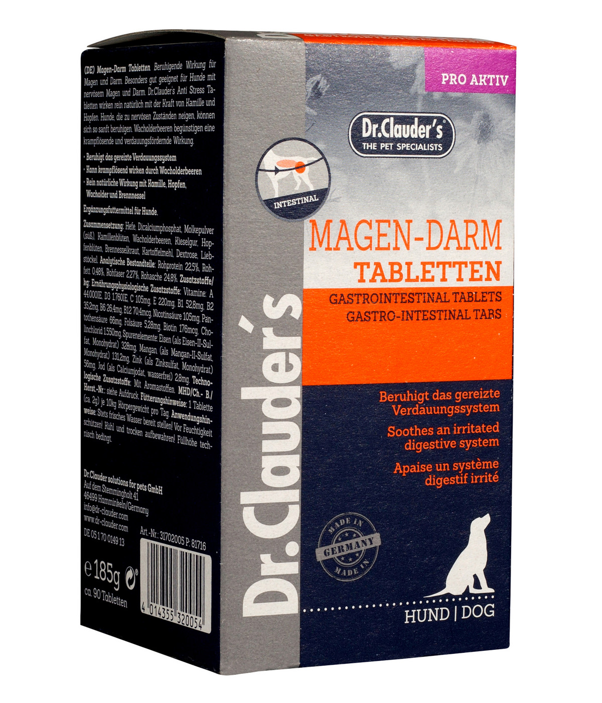 Dr. Clauder’s® Ergänzungsfutter für Hunde Magen-Darm Tabletten ...